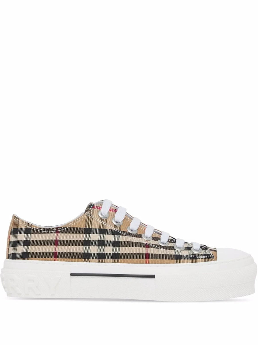 Vintage Check Cotton Sneakers