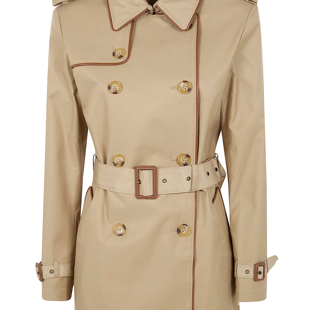 BELTED DOUBLE BREASTED PU TRENCHE LINED TRENCH – Lord & Taylor