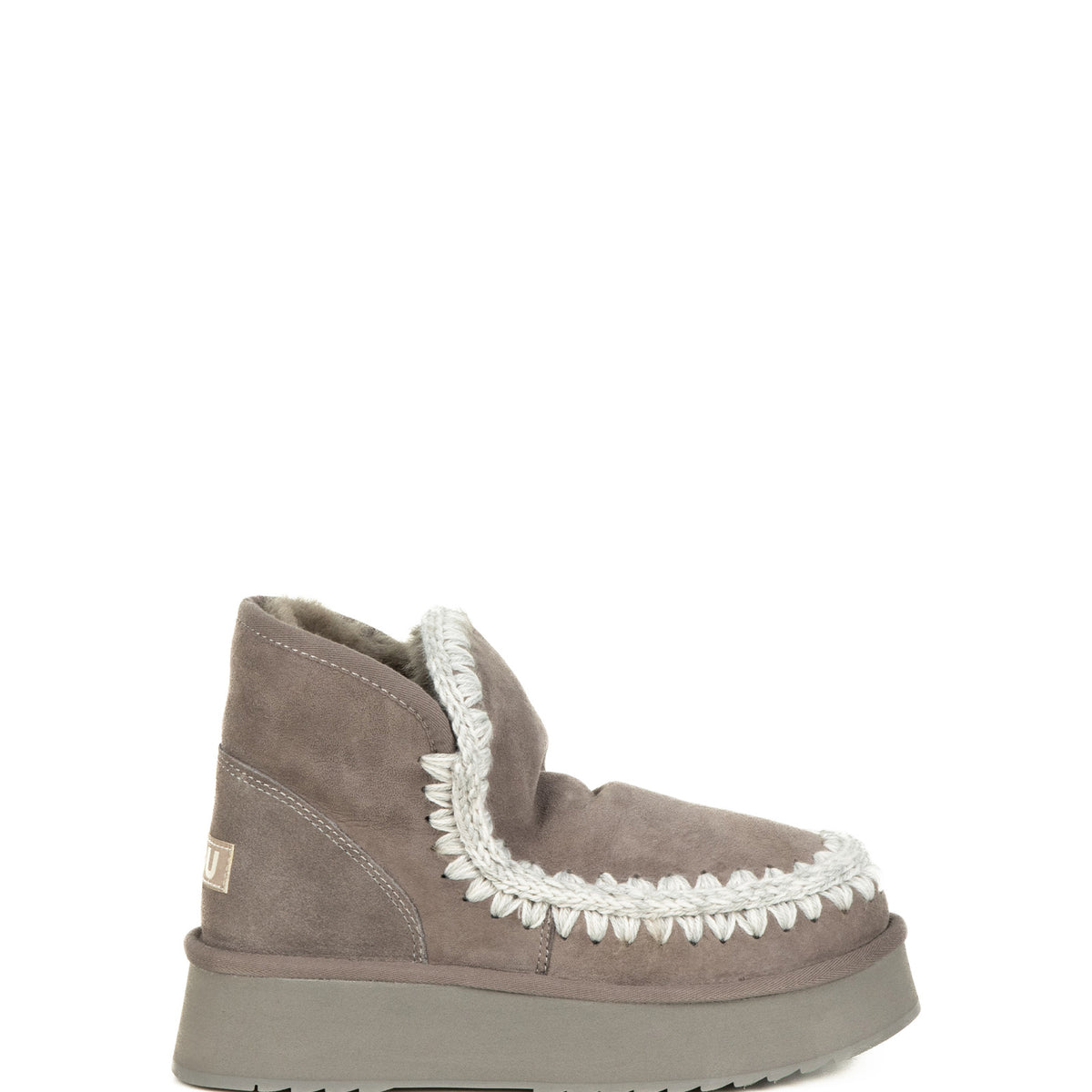 ESKIMO PLATFORM ANKLE BOOT IN DOUBLE-FACE SHEEPSKIN WITH WOOL STITCHIN ...