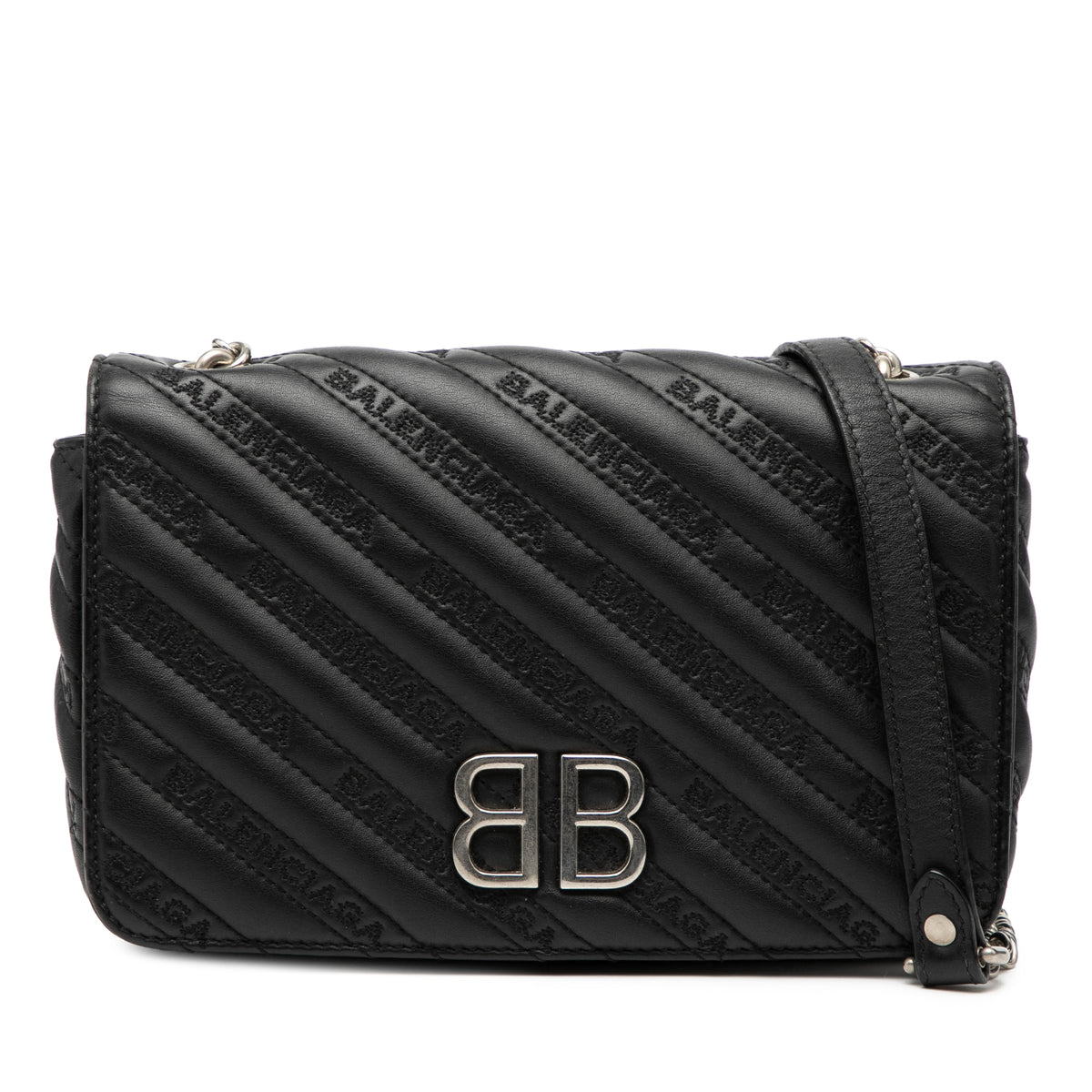 Embossed Leather Allover Logo BB Wallet on Chain – Lord & Taylor