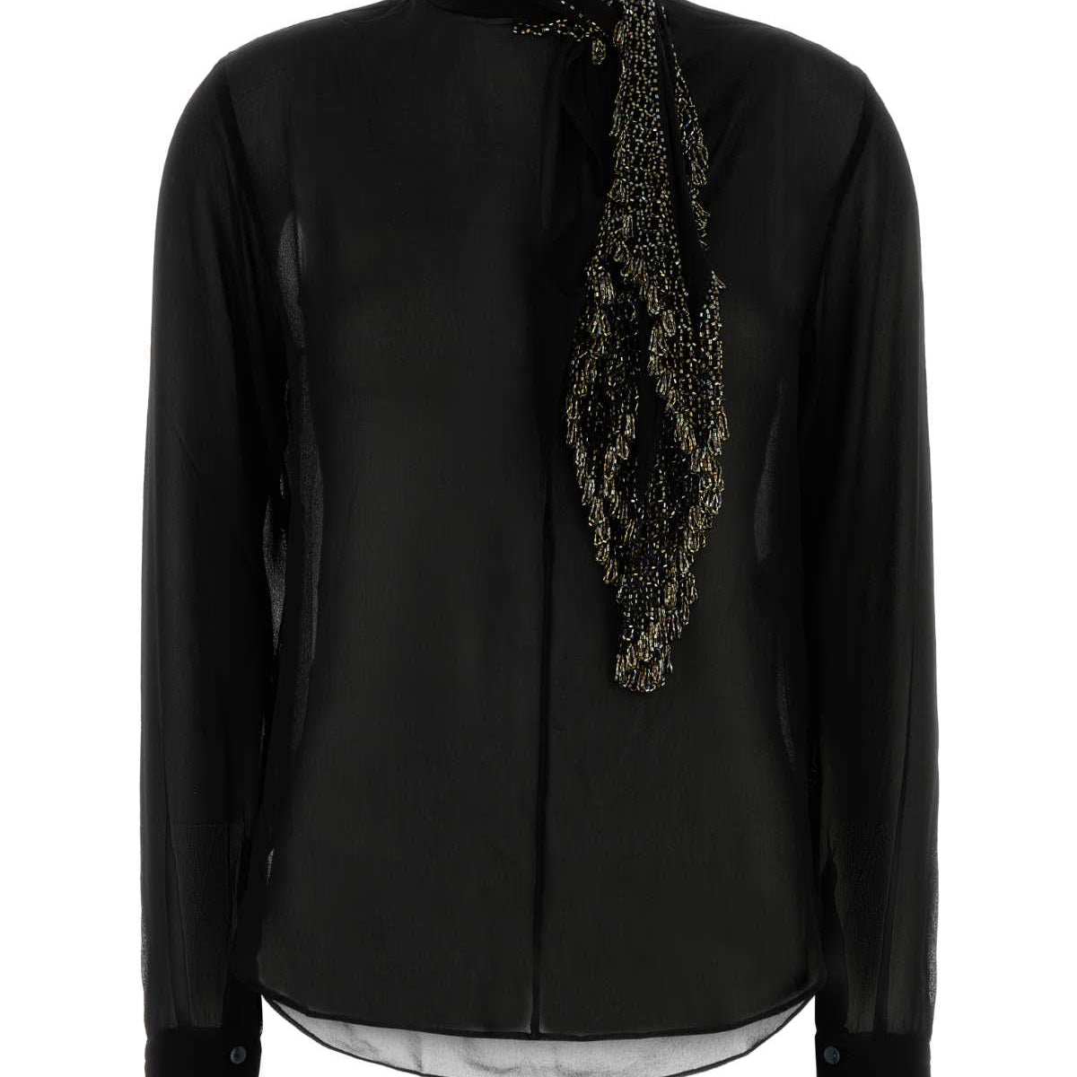 BLACK CREPE ELAURA BLOUSE – Lord & Taylor