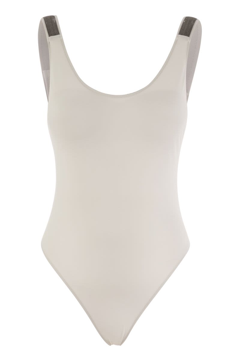 ONE-PIECE SWIMMING COSTUME IN TECHNO JERSEY WITH NECKLACE – Lord & Taylor