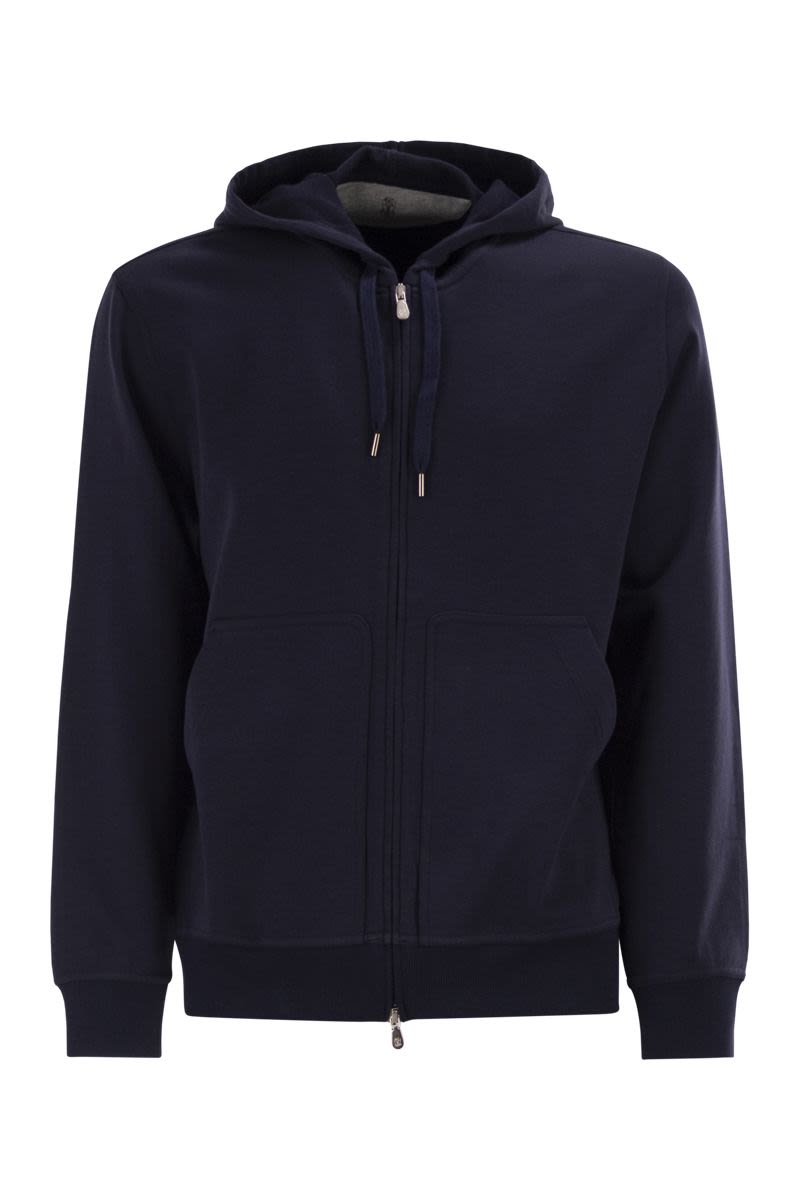 COTTON FLEECE TOPWEAR WITH ZIP AND HOOD – Lord & Taylor