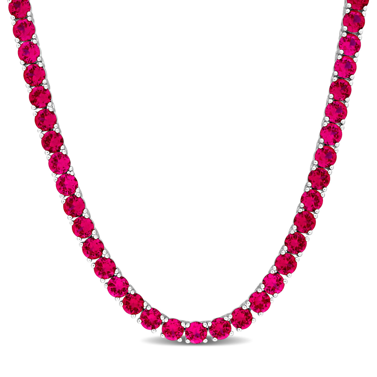 30ct TGW Created Ruby Necklace in Sterling Silver – Lord & Taylor
