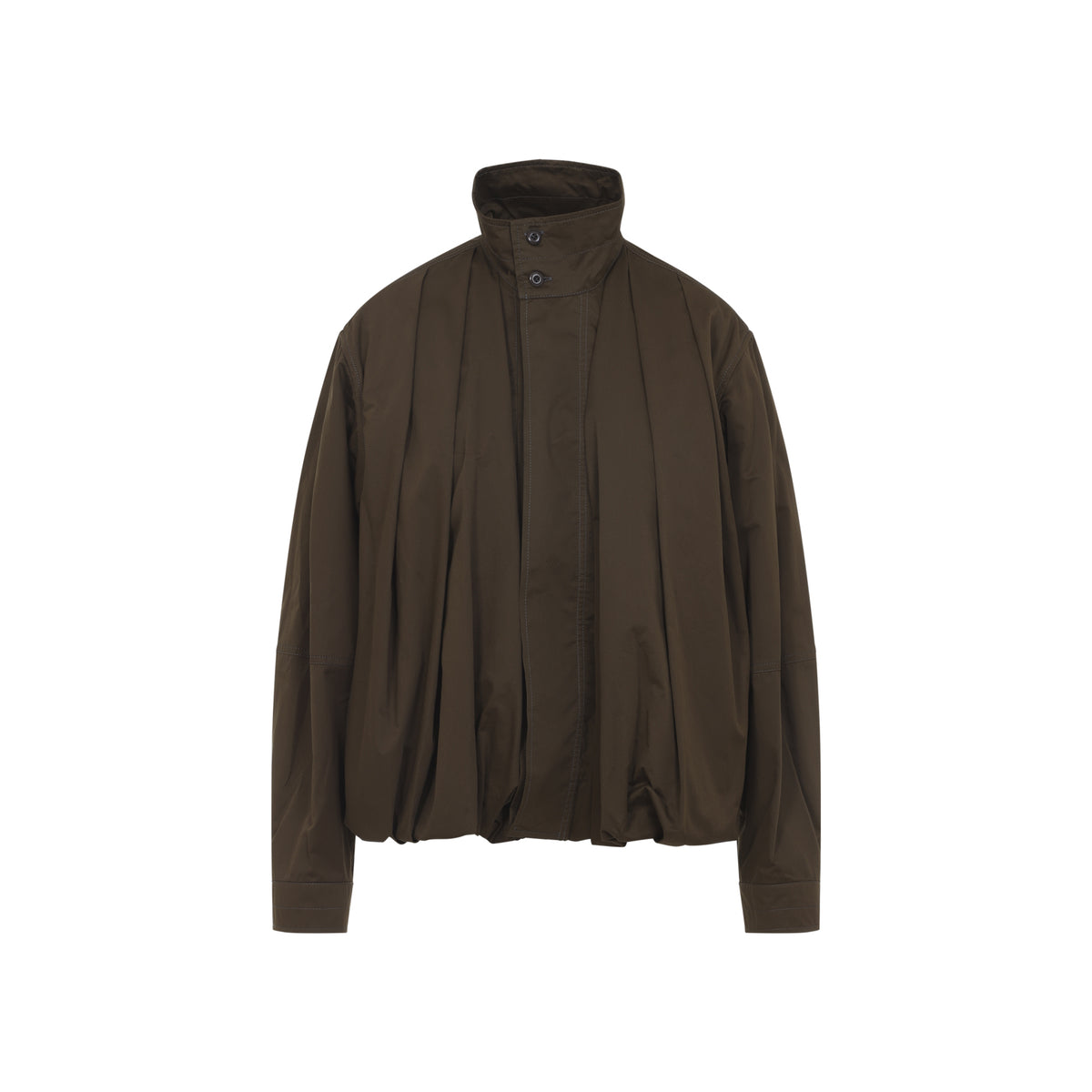 BROWN PLEATED COTTON SATIN JACKET – Lord & Taylor