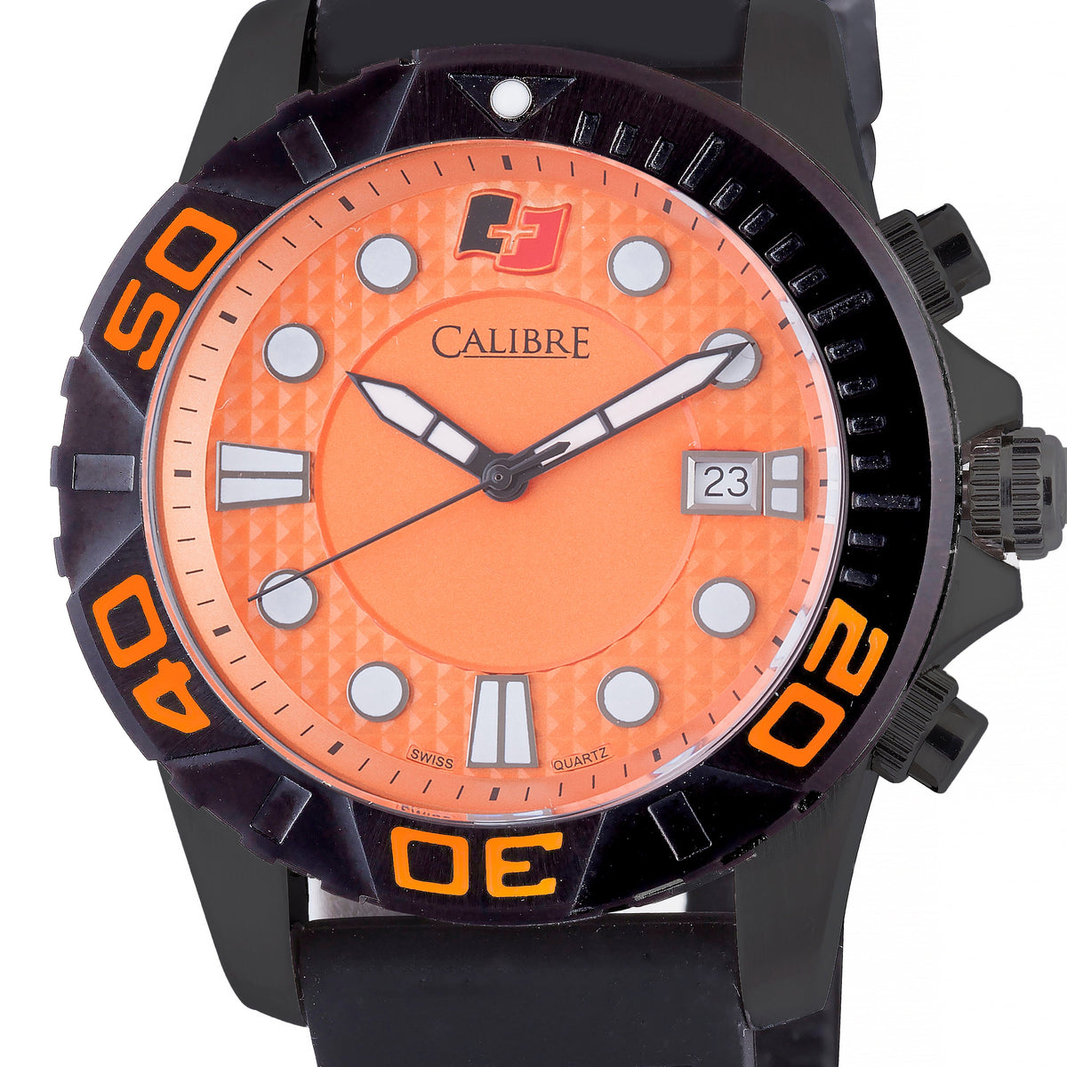 Men's Calibre Akron Orange Dial Black Quartz Watch – Lord & Taylor